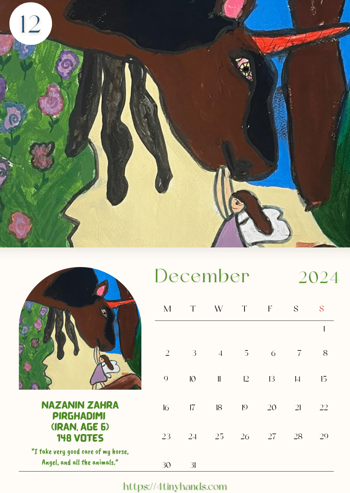Celebrating the Animal Kingdom Calendar 2024 - 4TinyHands