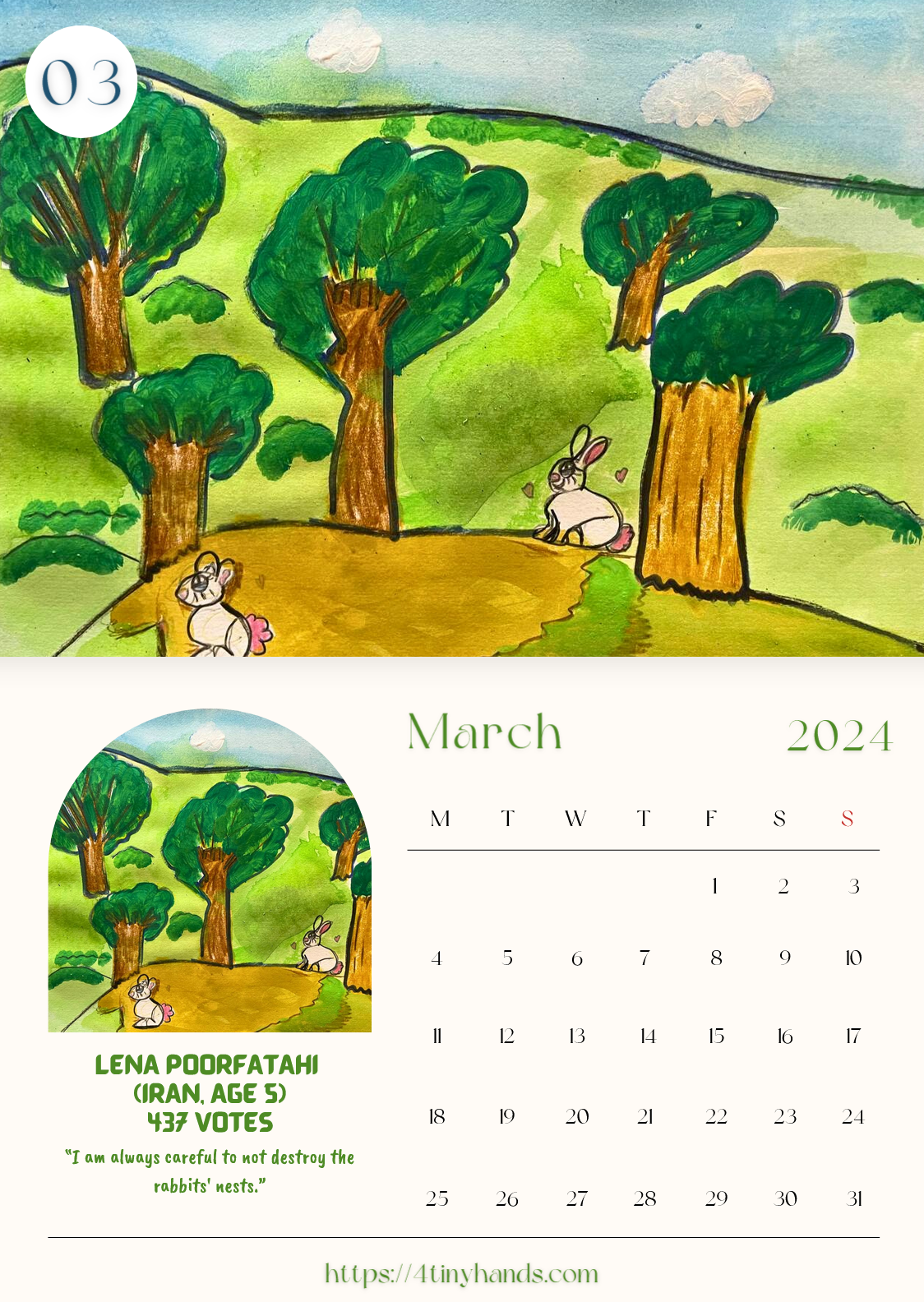 Celebrating the Animal Kingdom Calendar 2024 - 4TinyHands